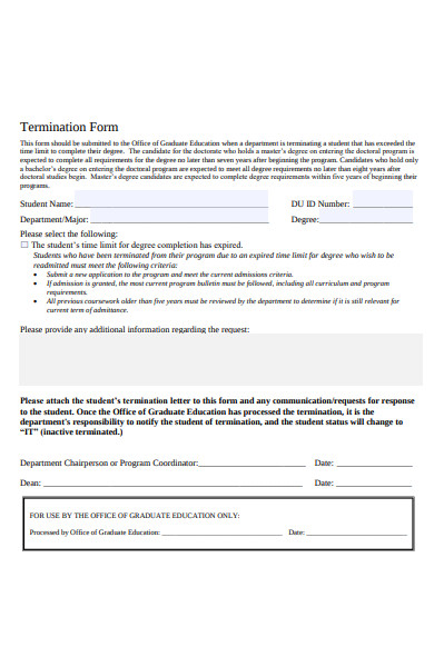 FREE 51+ Termination Forms in PDF | MS Word | XLS