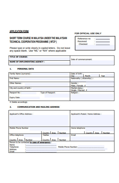 FREE 32+ Training Application Forms in PDF | MS Word | XLS