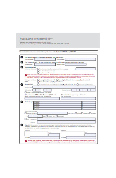 FREE 35+ Withdrawal Form Samples, PDF, MS Word, Google Docs, Excel