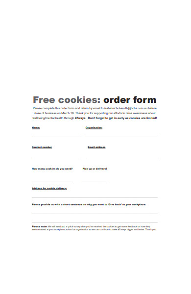 FREE 30+ Cookie Order Forms in PDF | MS Word