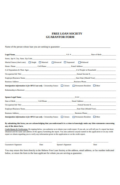 FREE 45+ Guarantor Form Samples, PDF, MS Word, Google Docs