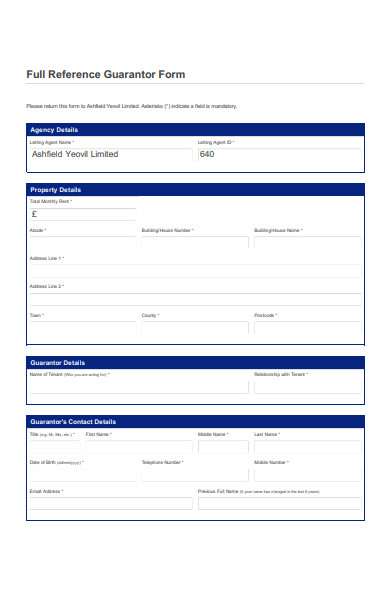 FREE 45+ Guarantor Form Samples, PDF, MS Word, Google Docs