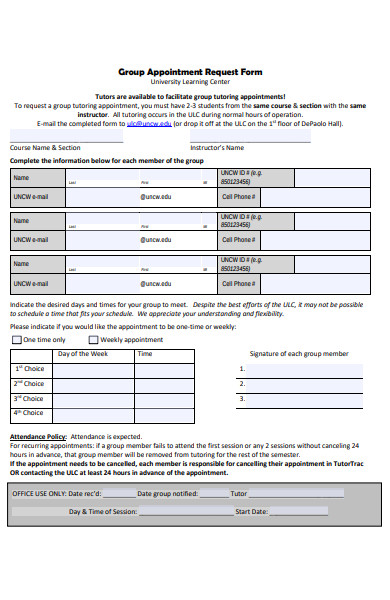 FREE 52+ Appointment Request Forms in PDF | MS Word | XLS