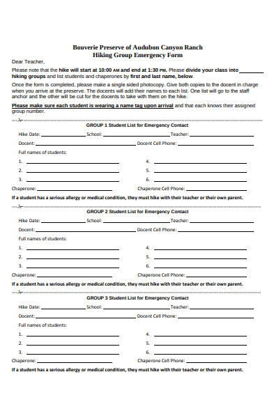 FREE 52+ Emergency Forms in PDF | MS Word | XLS