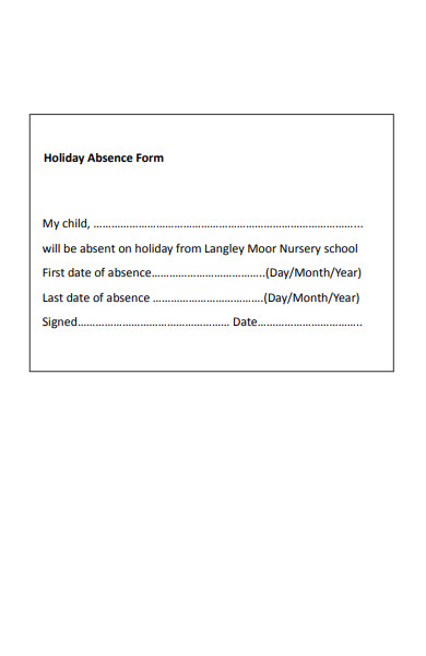 FREE 32+ Holiday Forms in PDF | MS Word