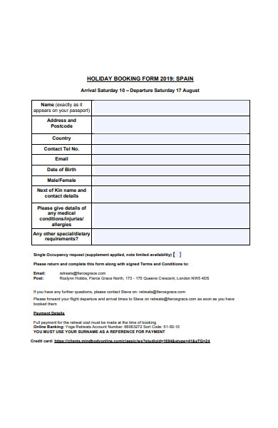 FREE 32+ Holiday Forms in PDF | MS Word