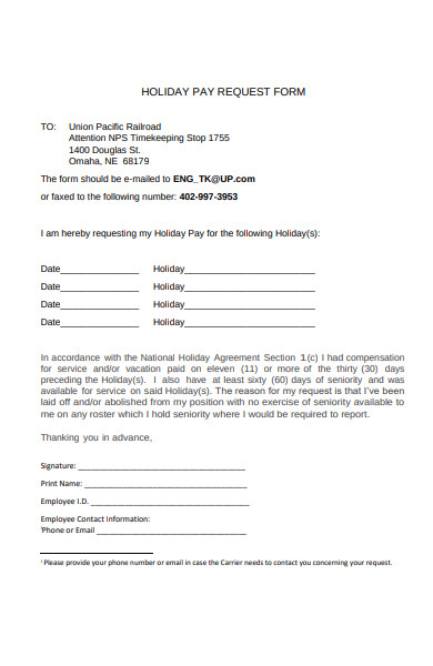 FREE 32+ Holiday Forms in PDF | MS Word