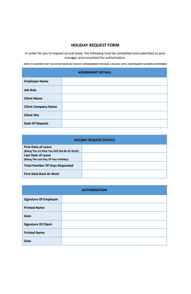 FREE 32+ Holiday Forms in PDF | MS Word