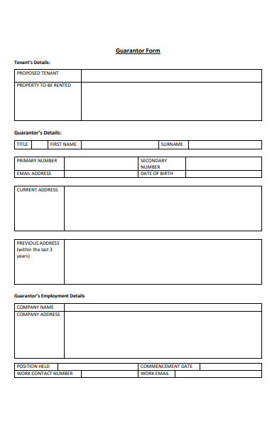 FREE 45+ Guarantor Form Samples, PDF, MS Word, Google Docs