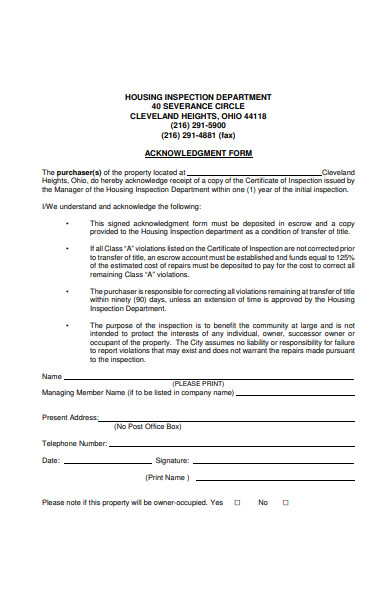 FREE 56+ Acknowledgement Form Samples, PDF, MS Word, Google Docs, Excel