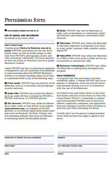 FREE 34+ Permission Forms in PDF | MS Word