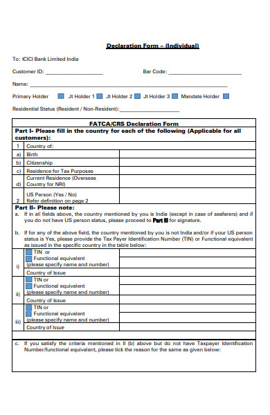 FREE 52+ Declaration Forms in PDF | MS Word | XLS