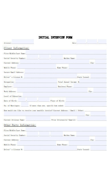 FREE 52+ Interview Forms in PDF | MS Word | XLS