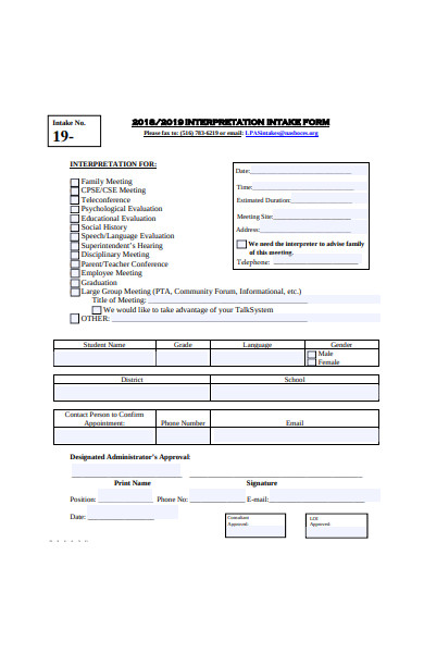 FREE 54+ Intake Forms in PDF | MS Word | XLS