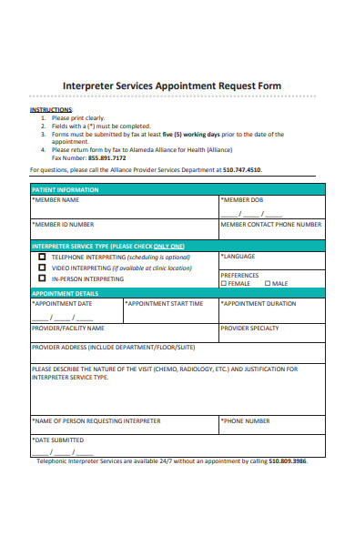 FREE 52+ Appointment Request Forms in PDF | MS Word | XLS