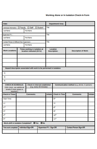 FREE 50+ Check-In Forms in PDF | MS Word