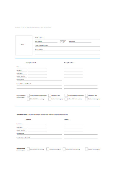 FREE 34+ Enrolment Form Samples, PDF, MS Word, Google Docs