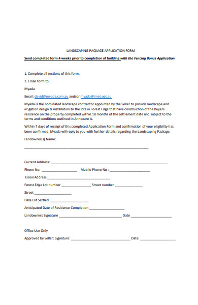 FREE 19+ Landscaping Forms in PDF | MS Word