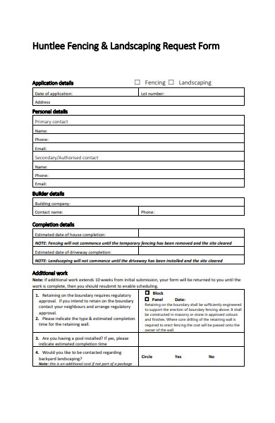 FREE 19+ Landscaping Forms in PDF | MS Word