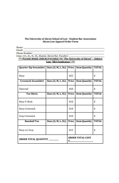 FREE 52+ Apparel Order Forms in PDF | Ms Word | XLS