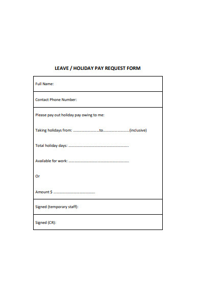 FREE 32+ Holiday Forms in PDF | MS Word