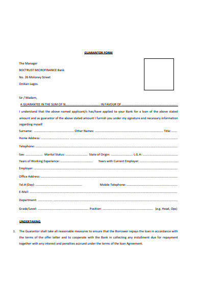 FREE 45+ Guarantor Form Samples, PDF, MS Word, Google Docs
