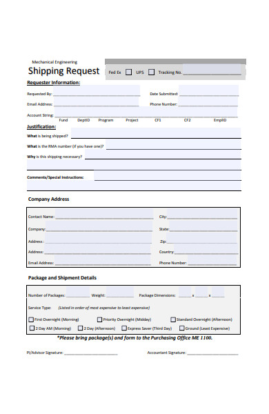 FREE 41+ Shipping Form Samples, PDF, MS Word, Google Docs, Excel