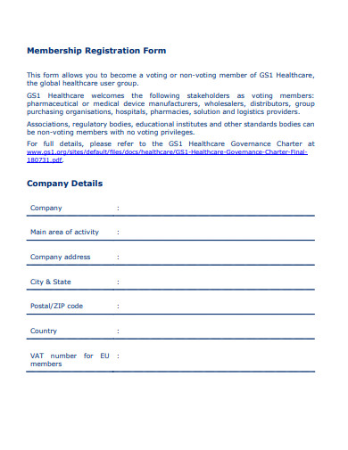 FREE 32+ Membership Registration Forms in PDF | MS Word | XLS