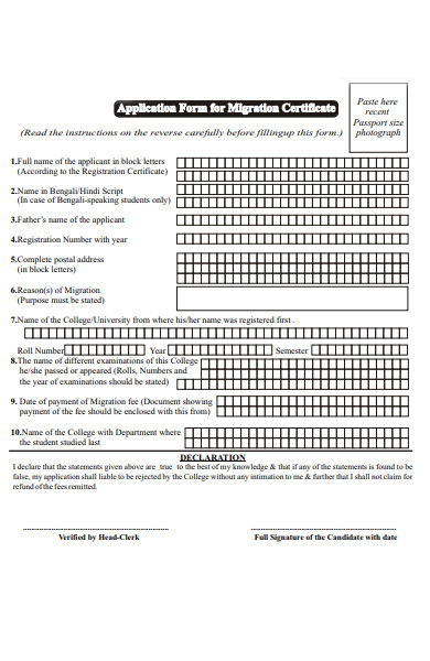 FREE 35+ Migration Form Samples, PDF, MS Word, Google Docs, Excel