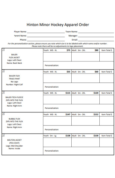 FREE 52+ Apparel Order Forms in PDF | Ms Word | XLS