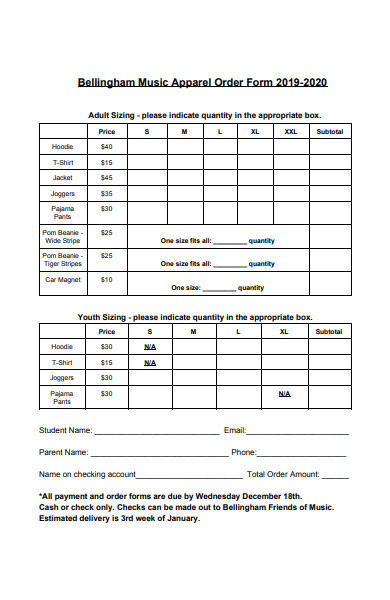 FREE 52+ Apparel Order Forms in PDF | Ms Word | XLS