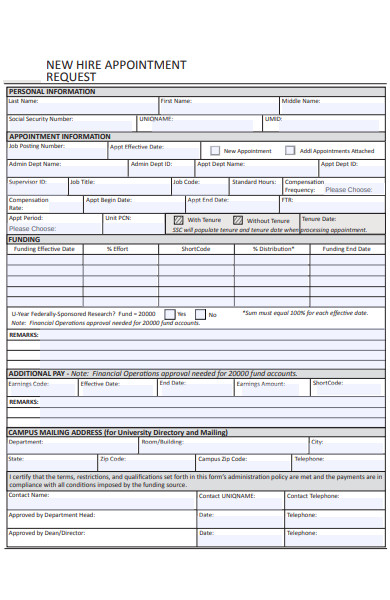 FREE 52+ Appointment Request Forms in PDF | MS Word | XLS