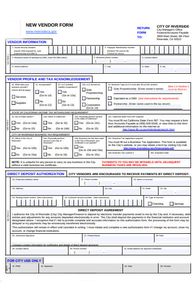 FREE 36+ Vendor Form Samples, PDF, MS Word, Google Docs, Excel