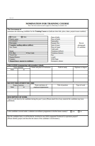 FREE 46+ Training Form Samples, PDF, Word, Google Docs, Excel