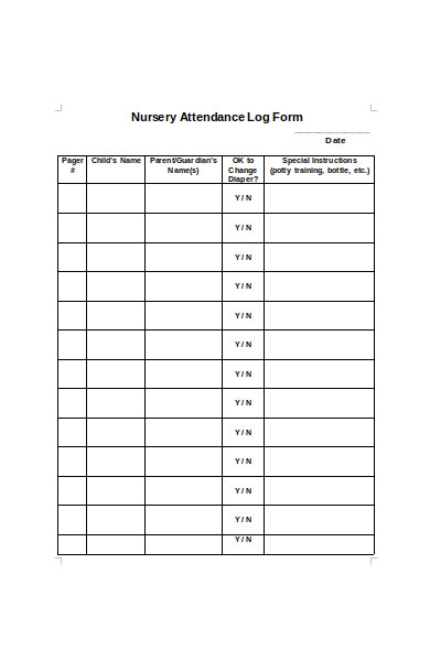 FREE 30+ Nursery Forms in PDF | MS Word