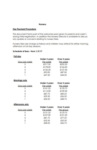 FREE 34+ Nursery Form Samples, PDF, MS Word, Google Docs