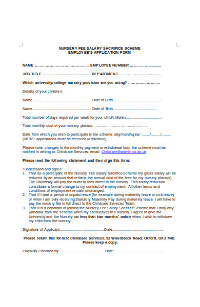 FREE 30+ Nursery Forms in PDF | MS Word