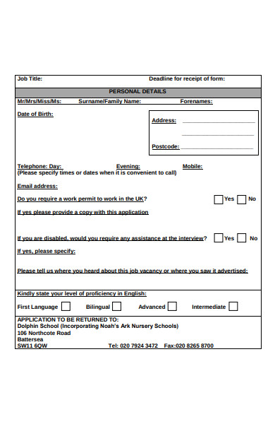 FREE 34+ Nursery Form Samples, PDF, MS Word, Google Docs