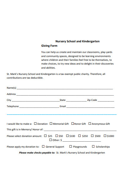 FREE 34+ Nursery Form Samples, PDF, MS Word, Google Docs