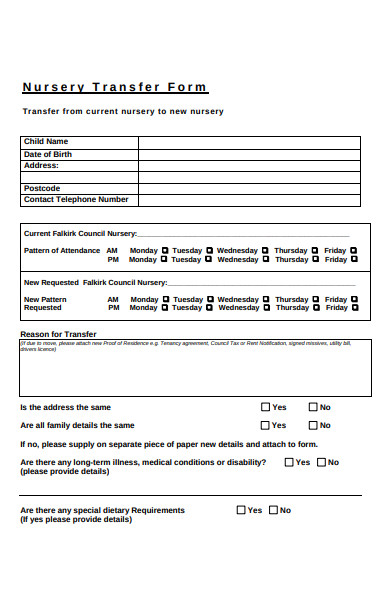 FREE 34+ Nursery Form Samples, PDF, MS Word, Google Docs