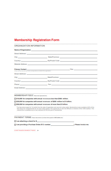 FREE 32+ Membership Registration Forms in PDF | MS Word | XLS