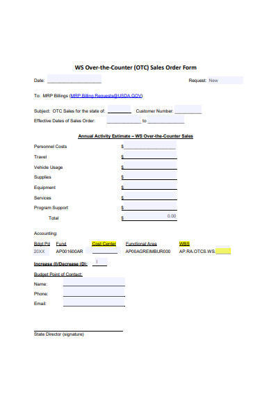 FREE 60+ Sales Order Form Samples, PDF, MS Word, Google Docs, Excel