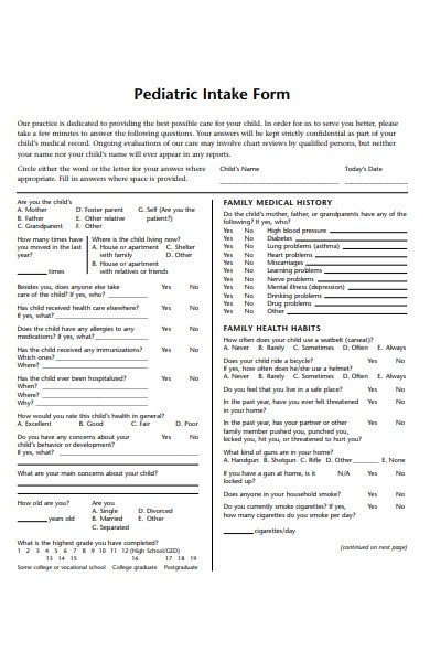 FREE 54+ Intake Forms in PDF | MS Word | XLS
