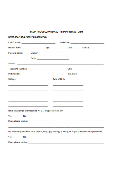 FREE 31+ Therapy Forms in PDF | MS Word | XLS