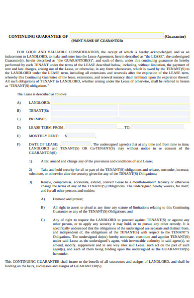 FREE 45+ Guarantor Form Samples, PDF, MS Word, Google Docs