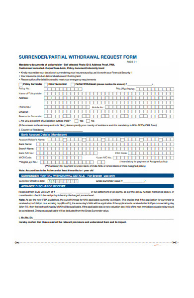 FREE 35+ Withdrawal Form Samples, PDF, MS Word, Google Docs, Excel