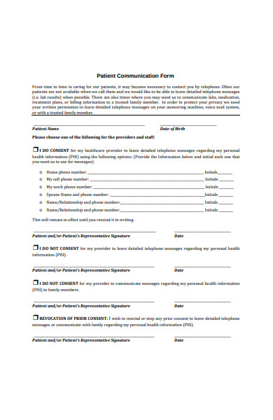 FREE 32+ Communication Forms in PDF | MS Word | XLS