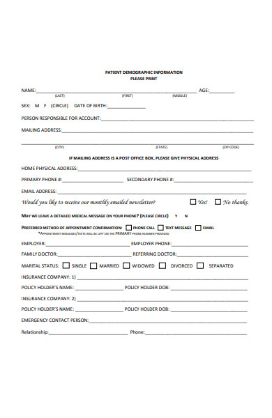 FREE 51+ Patient Forms in PDF | MS Word | Excel