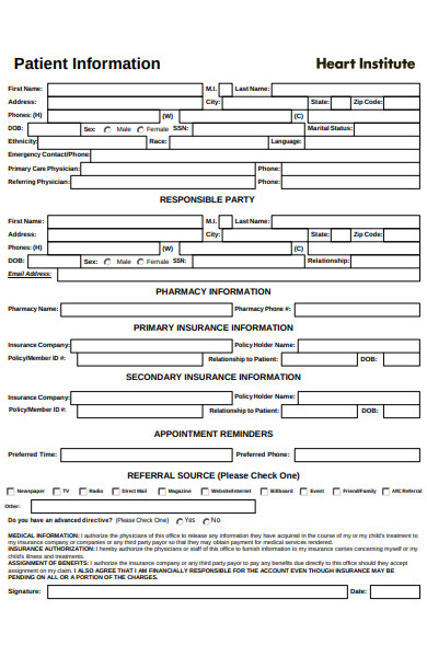 FREE 51+ Patient Forms in PDF | MS Word | Excel