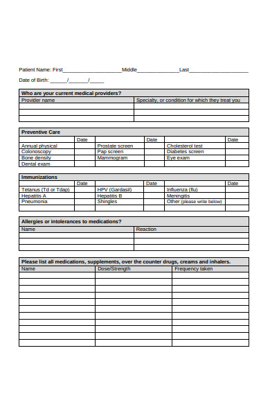 FREE 51+ Patient Forms in PDF | MS Word | Excel
